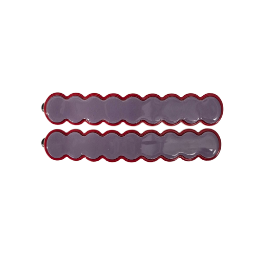 laura slide clips lilac with red
