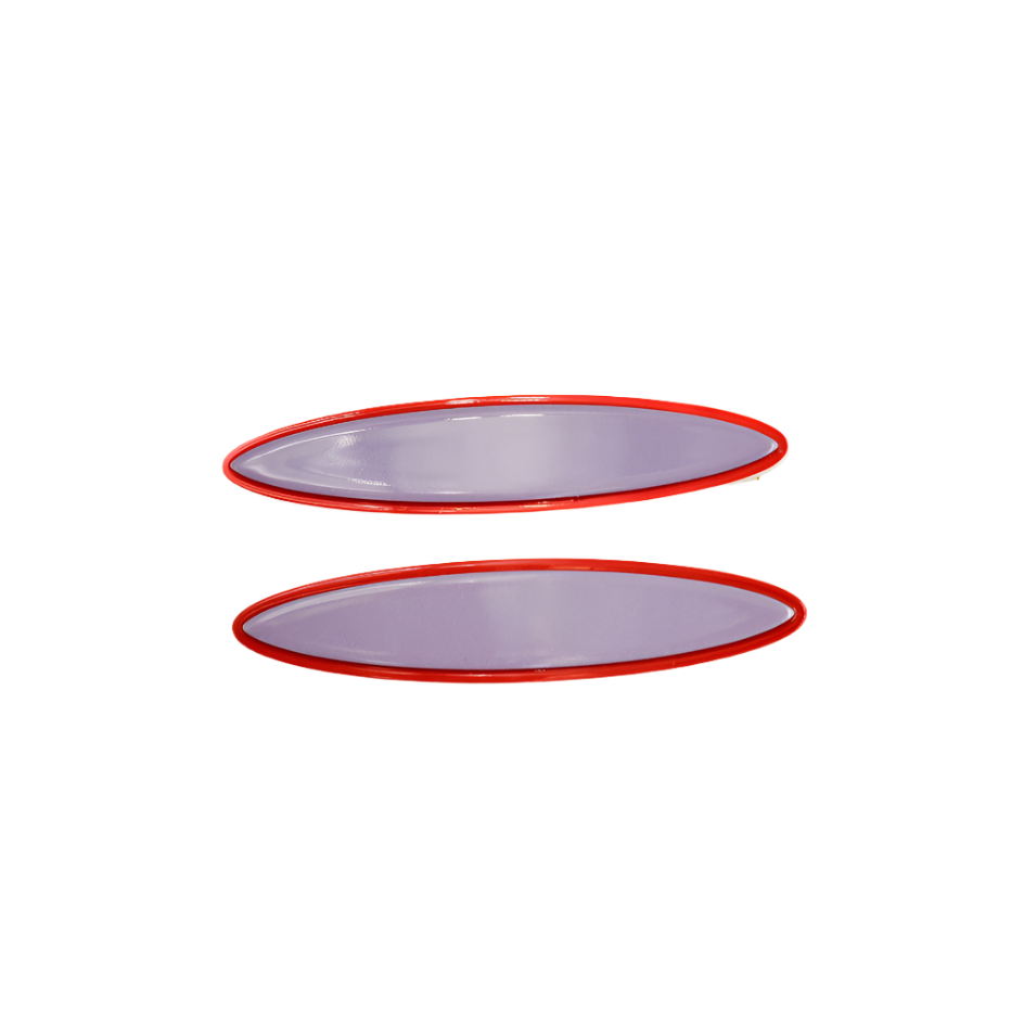 Maya Oval Clips Lilac with Red Border – Panache Design