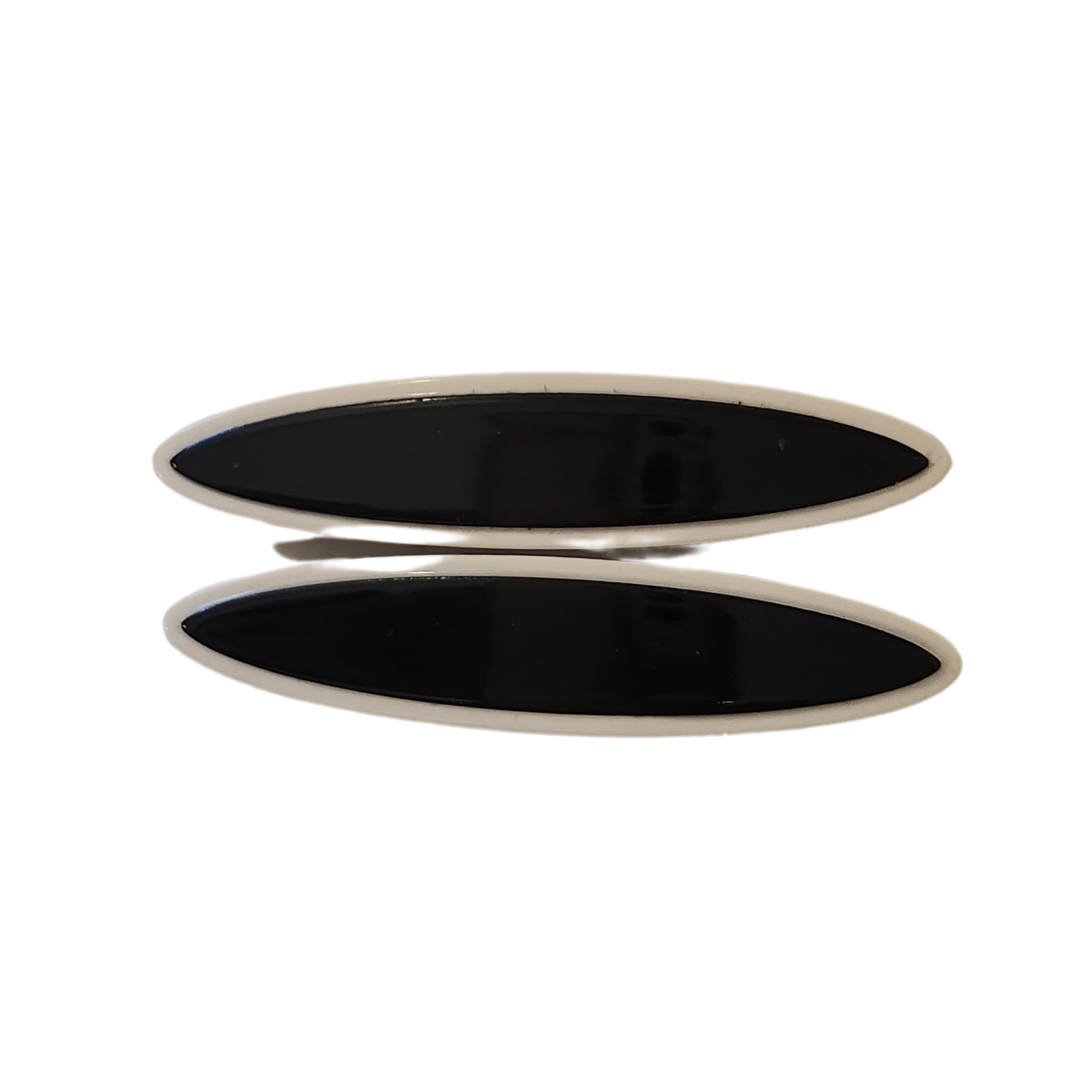 Maya oval clips Black and Cream – Panache Design