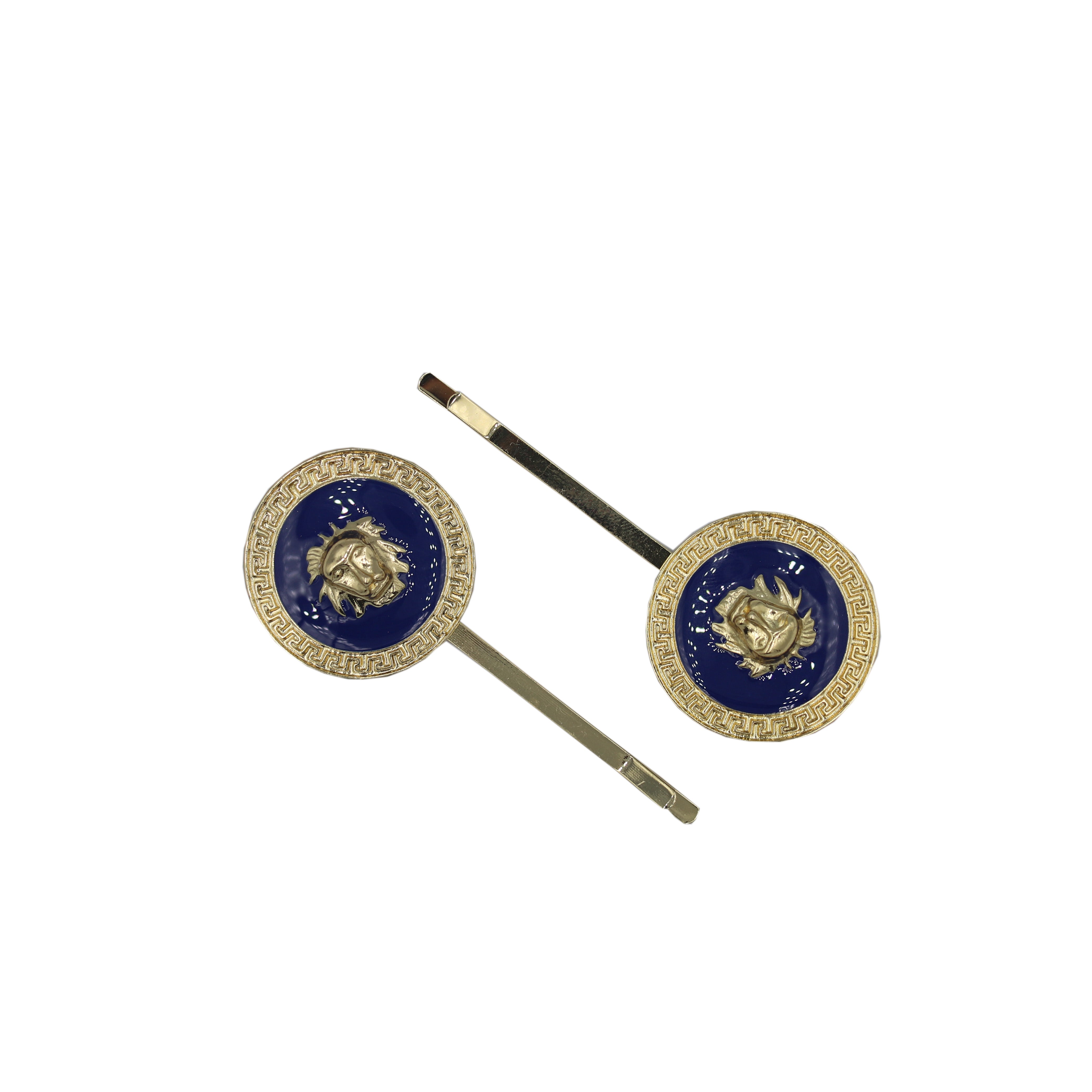 Navy Medallion Clips – Panache Design
